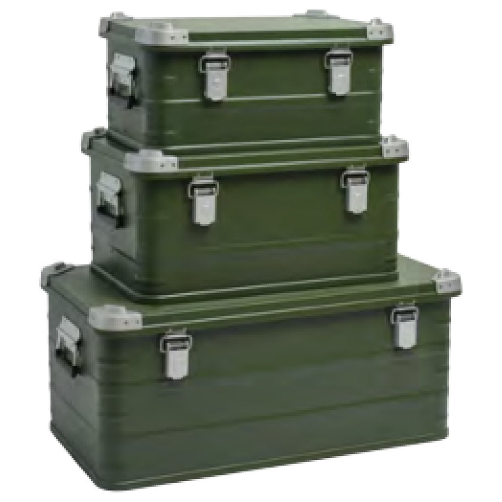 Aluminium Safari Boxes Army Green - Nomadic Essentials